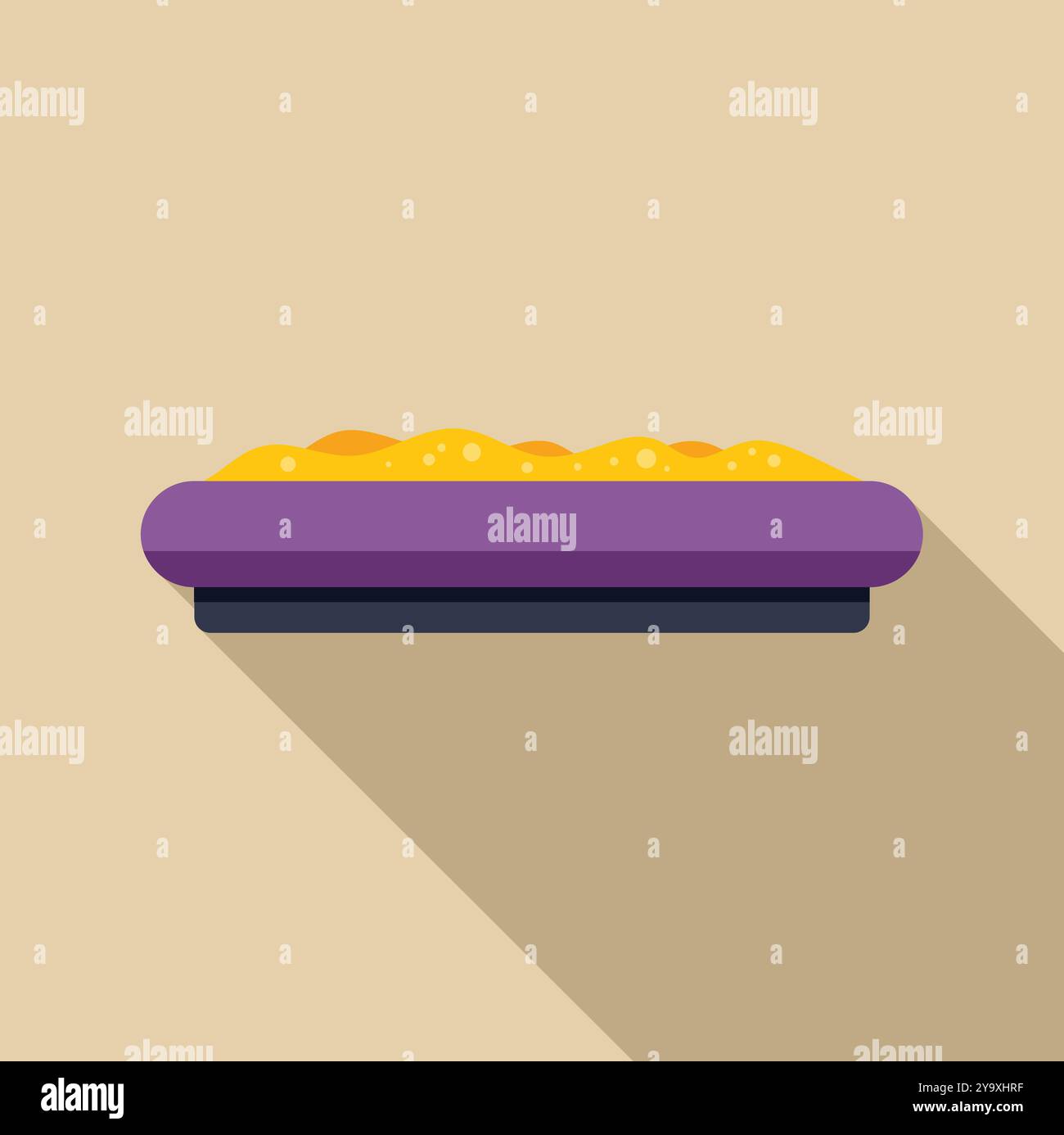 Sandbox with yellow sand is waiting for children to play in the ...