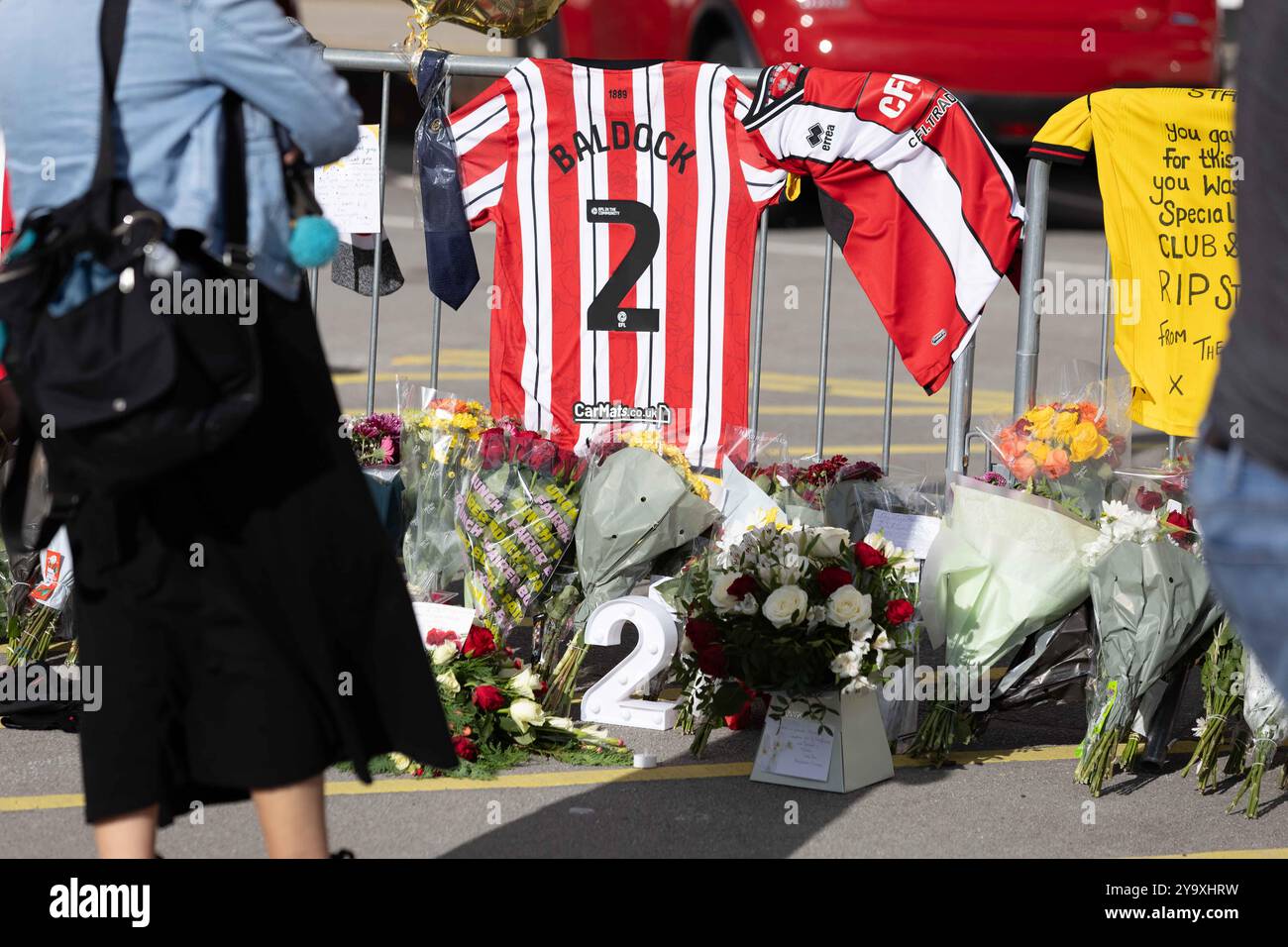 Tributes to former Sheffield United FC player George Baldock outside ...
