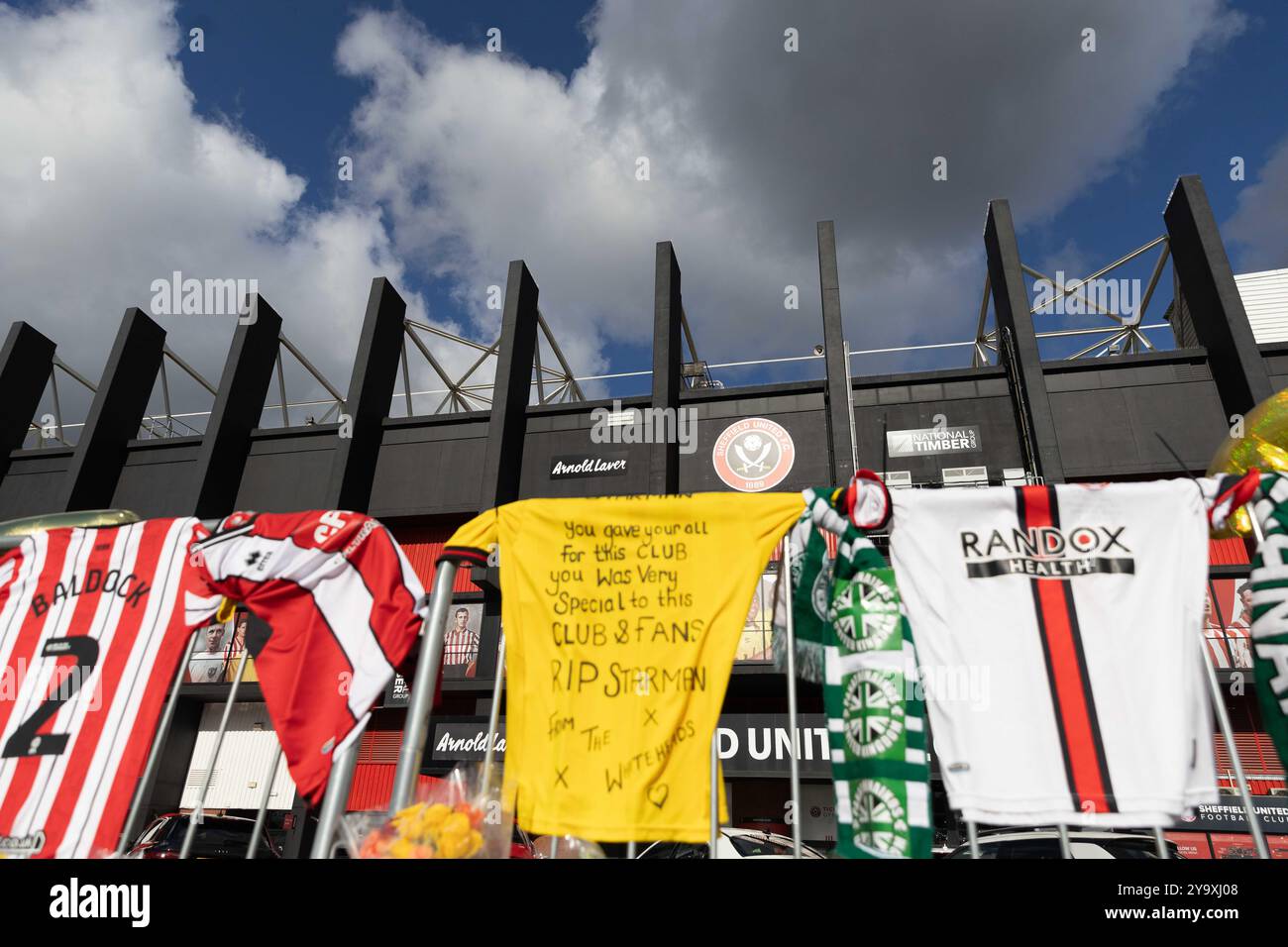 Tributes to former Sheffield United FC player George Baldock outside ...
