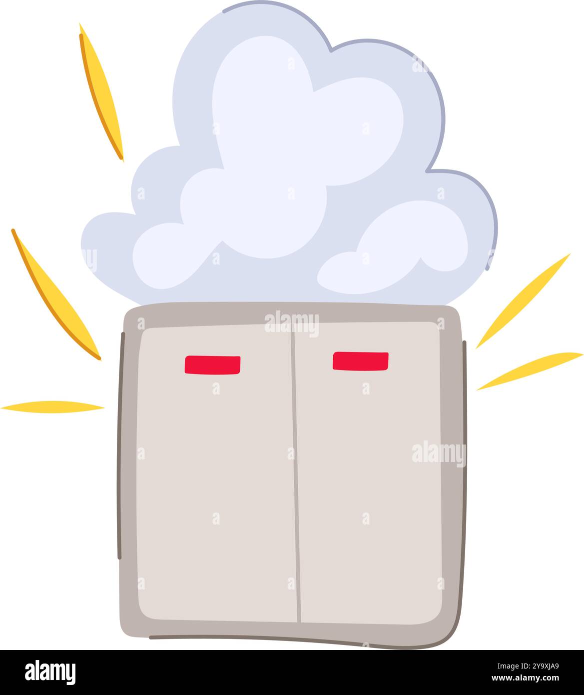 sparks short circuit fire cartoon vector illustration Stock Vector ...