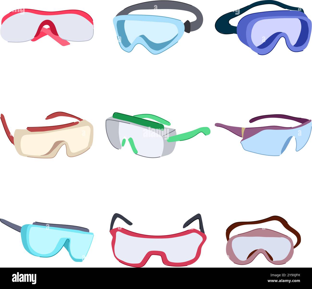 safety glasses medical set cartoon vector illustration Stock Vector ...