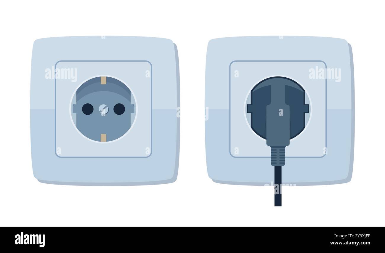 White power socket for European type of electric equipment. Power ...