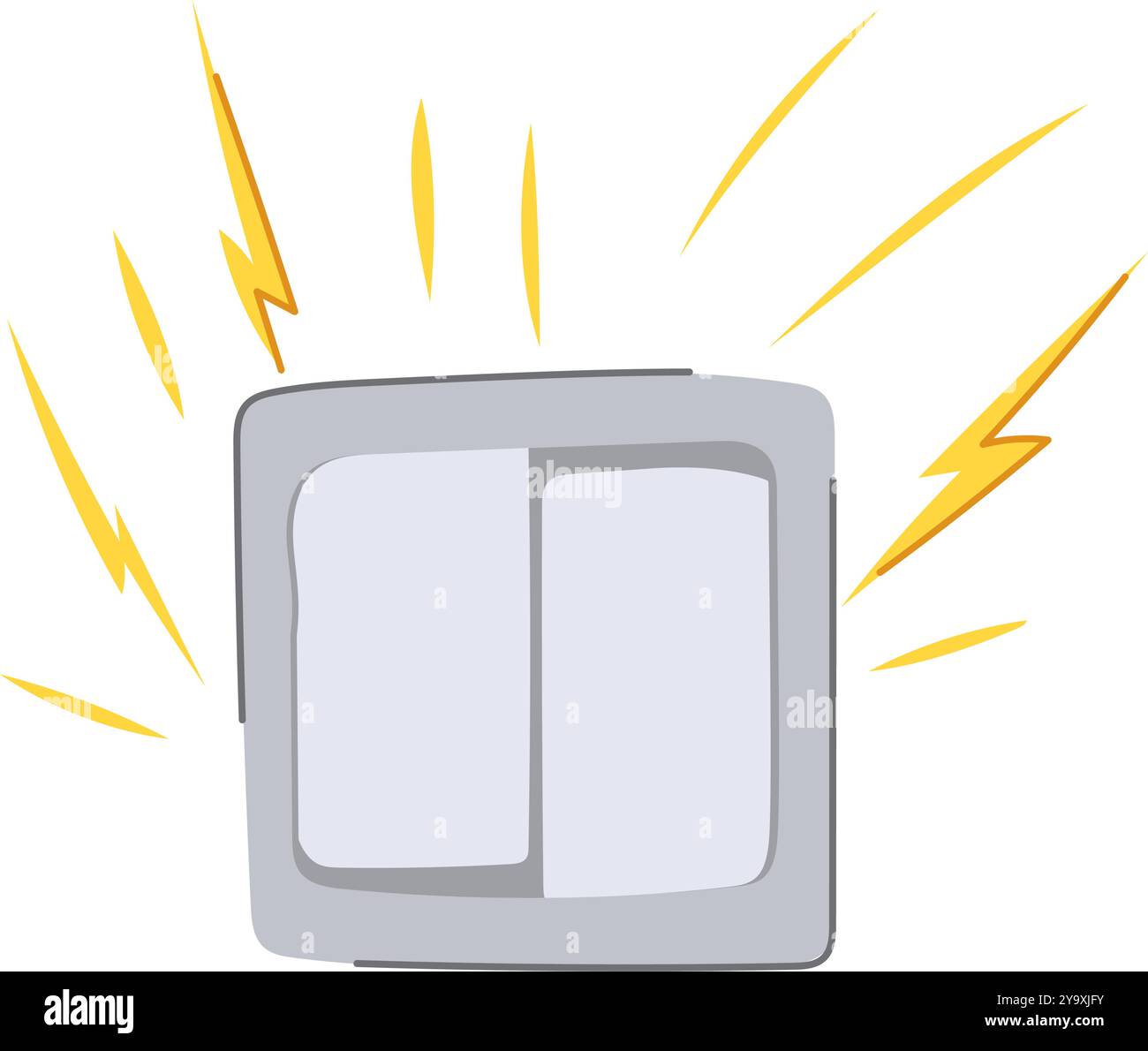 overload short circuit fire cartoon vector illustration Stock Vector ...