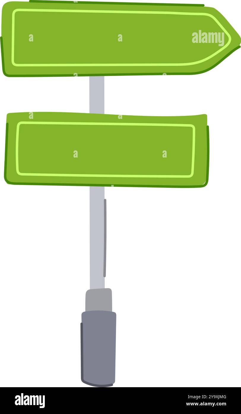 safety street sign green cartoon vector illustration Stock Vector Image ...