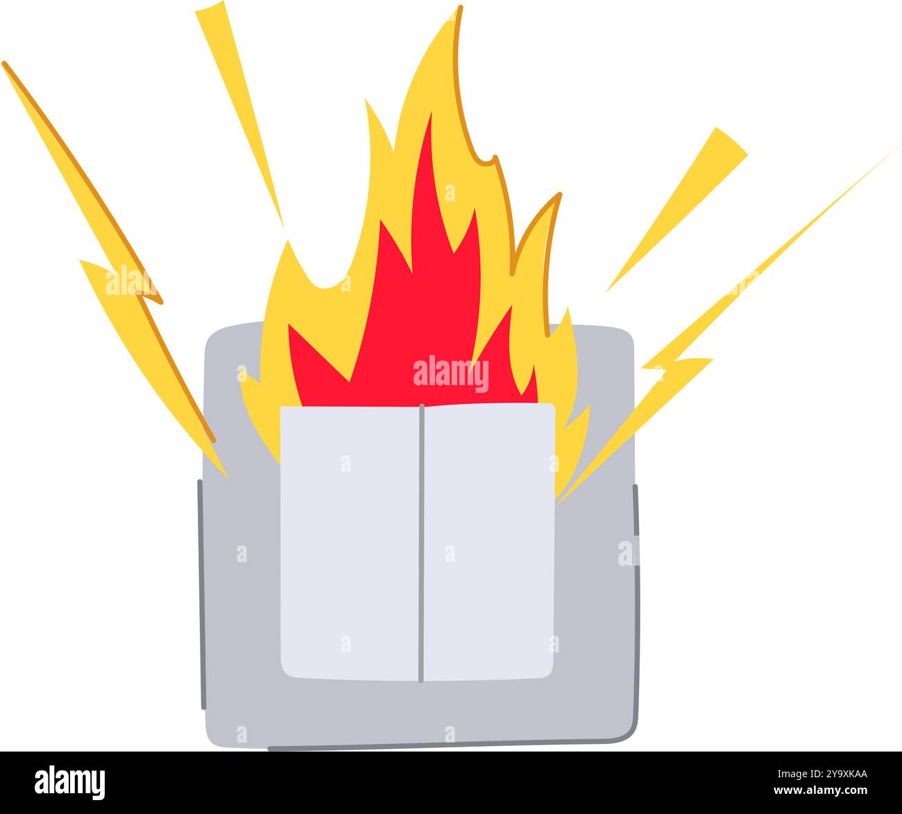 risk short circuit fire cartoon vector illustration Stock Vector Image ...