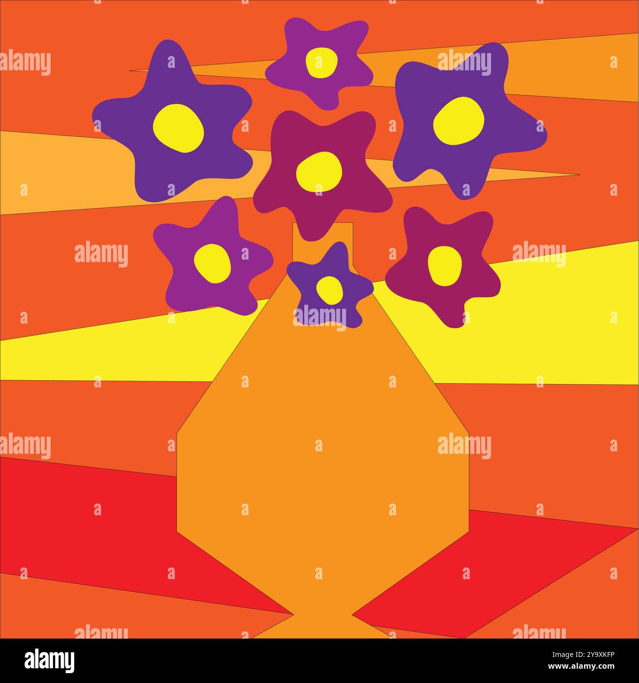 Stylized flower design bold hi-res stock photography and images - Alamy