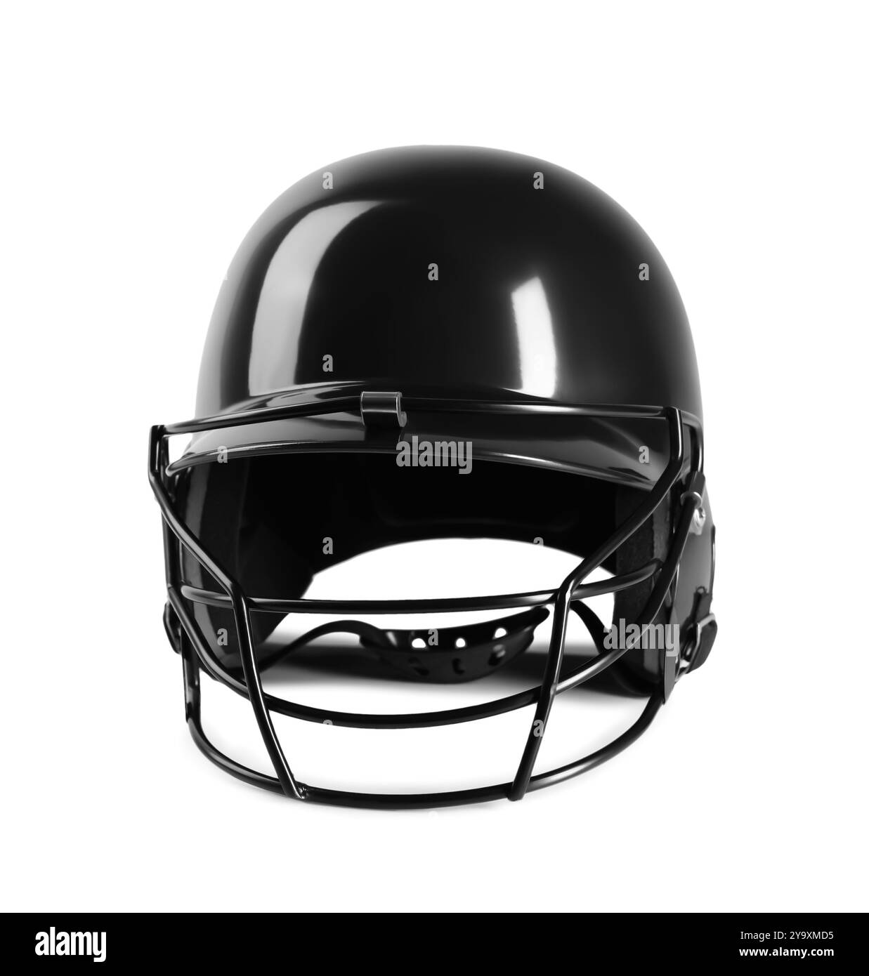 One black baseball helmet on white background Stock Photo - Alamy