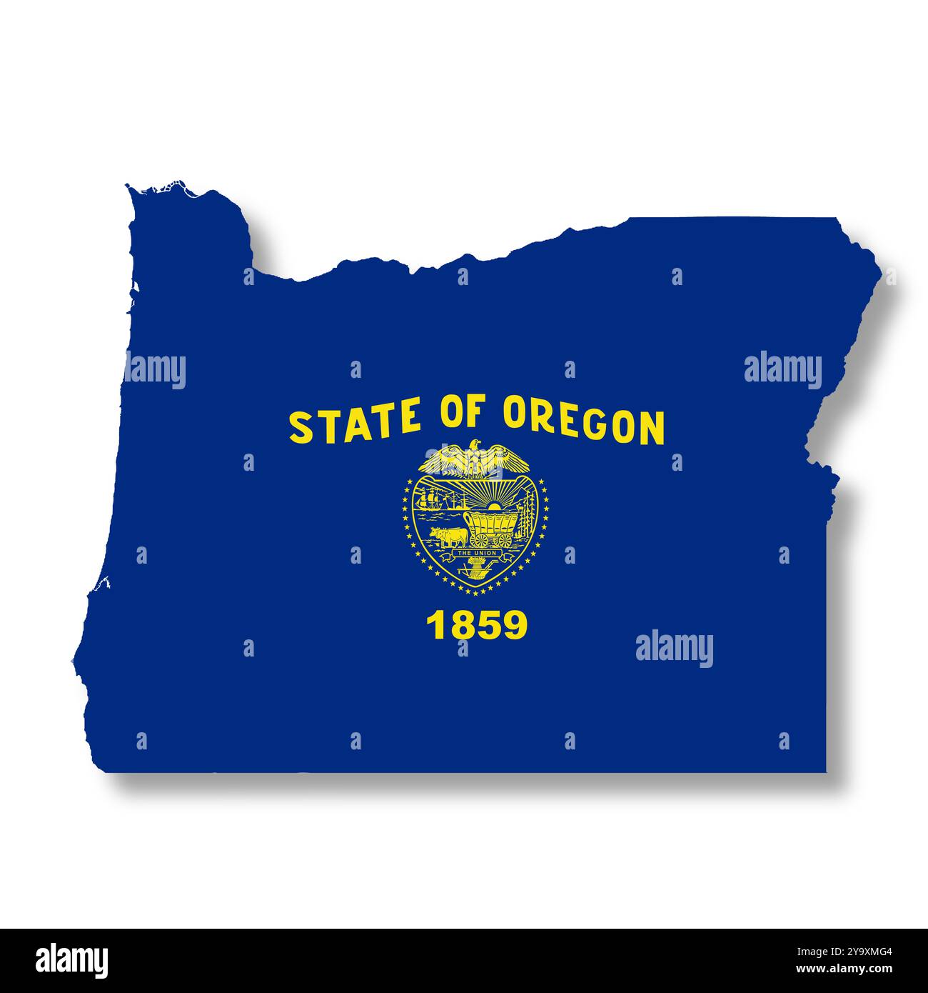 Oregon State Flag Map Illustration Stock Photo - Alamy