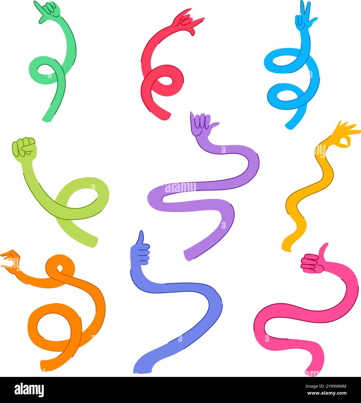 twisted hands set cartoon vector illustration Stock Vector Image & Art ...
