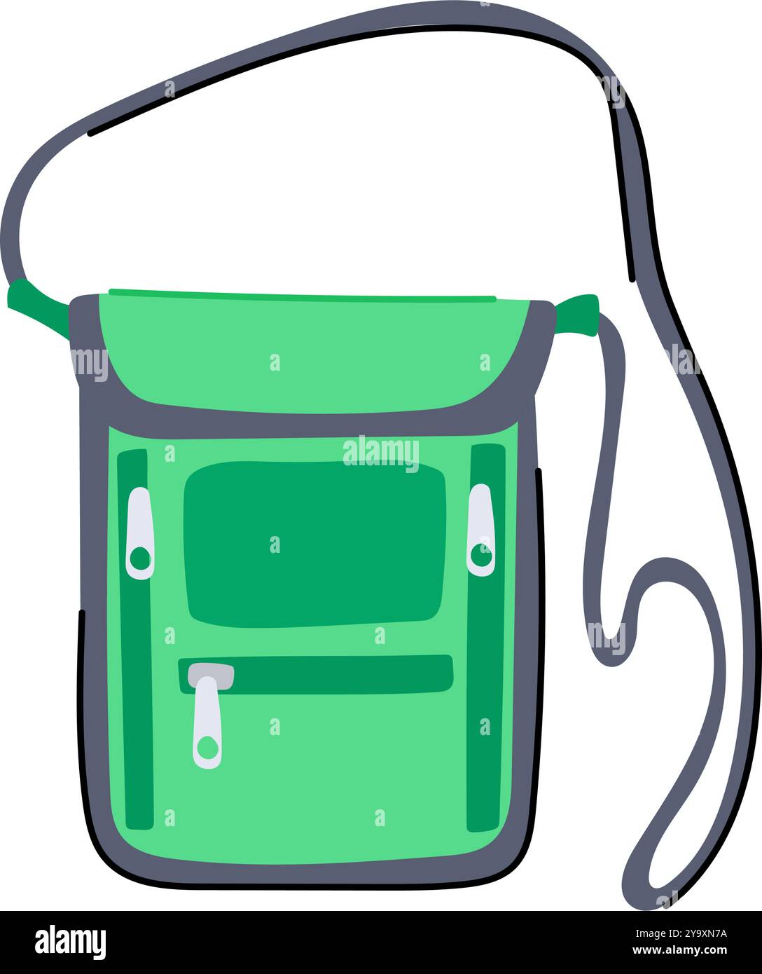 organizer travel neck pouch cartoon vector illustration Stock Vector ...