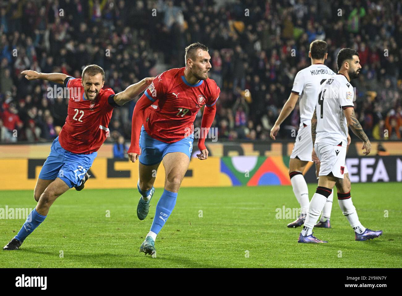 Prague, Czech Republic. 11th Oct, 2024. L-R Tomas Soucek and Tomas ...