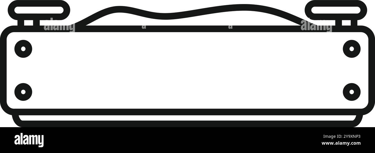 Simple icon of a vacuum sealing machine closing a plastic bag with food ...