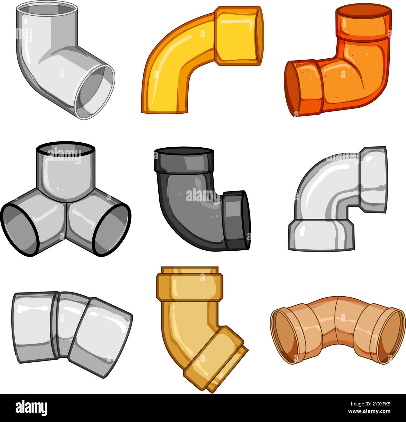 pipe elbow set cartoon vector illustration Stock Vector Image & Art - Alamy