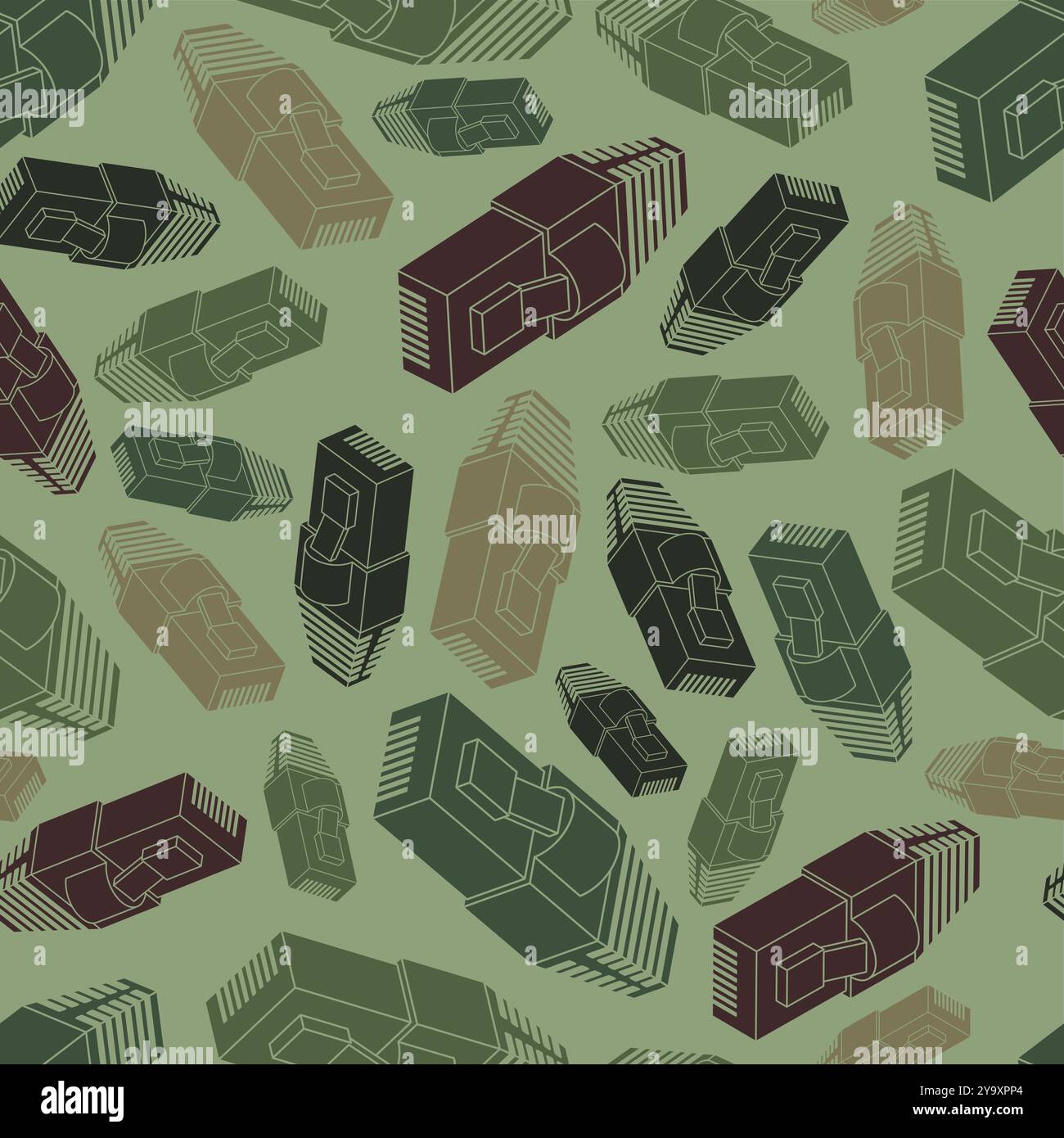 RJ45 connector Military pattern seamless. Connector for internet cable ...