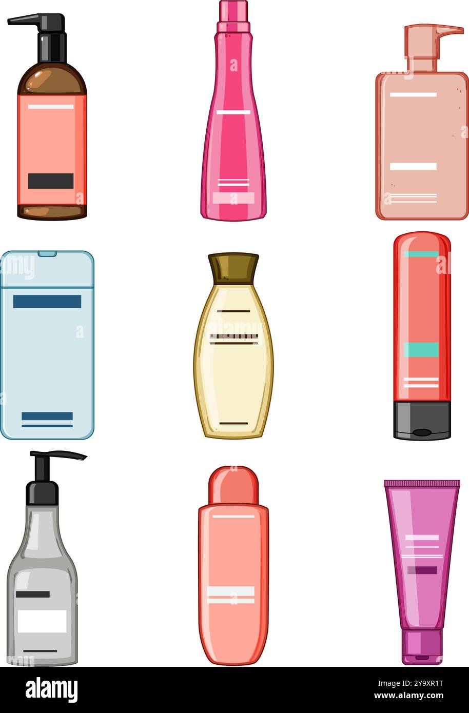 hair conditioner set cartoon vector illustration Stock Vector Image ...