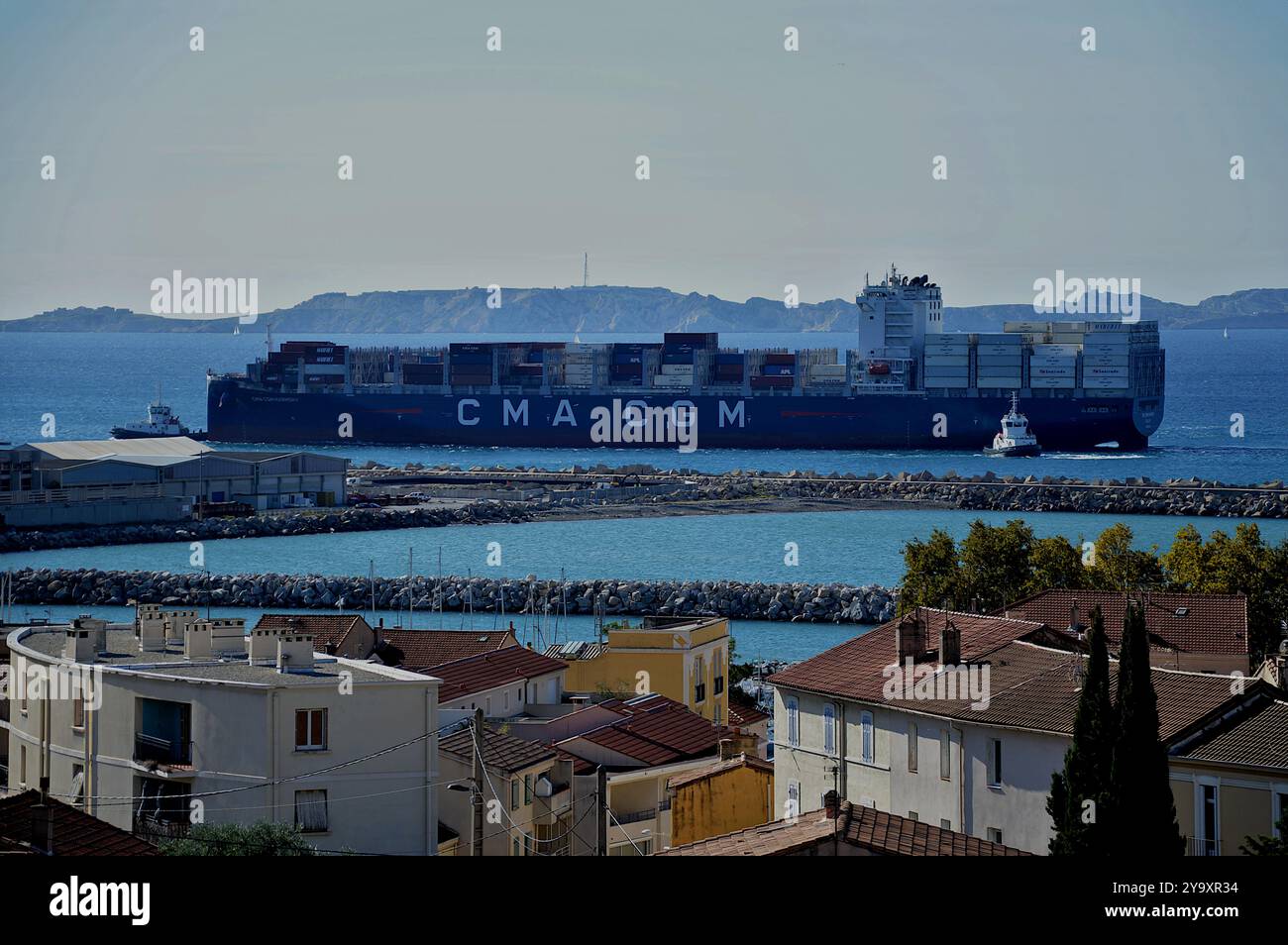 Marseille, France. 11th Oct, 2024. General view of the CMA CGM Harmony ...