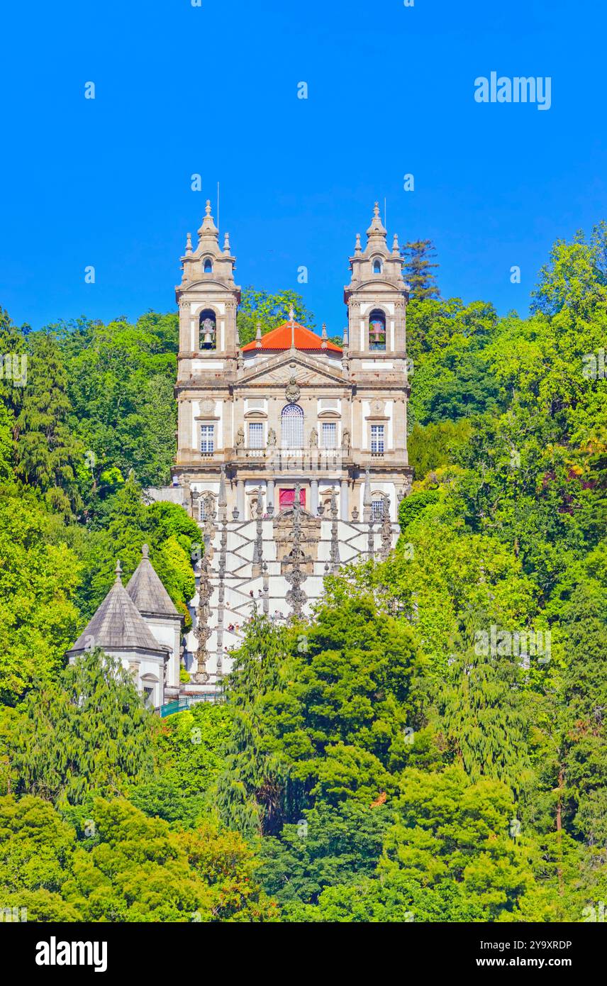 Portugal, Minho province, Braga, View of the Bom Jesus do Monte ...