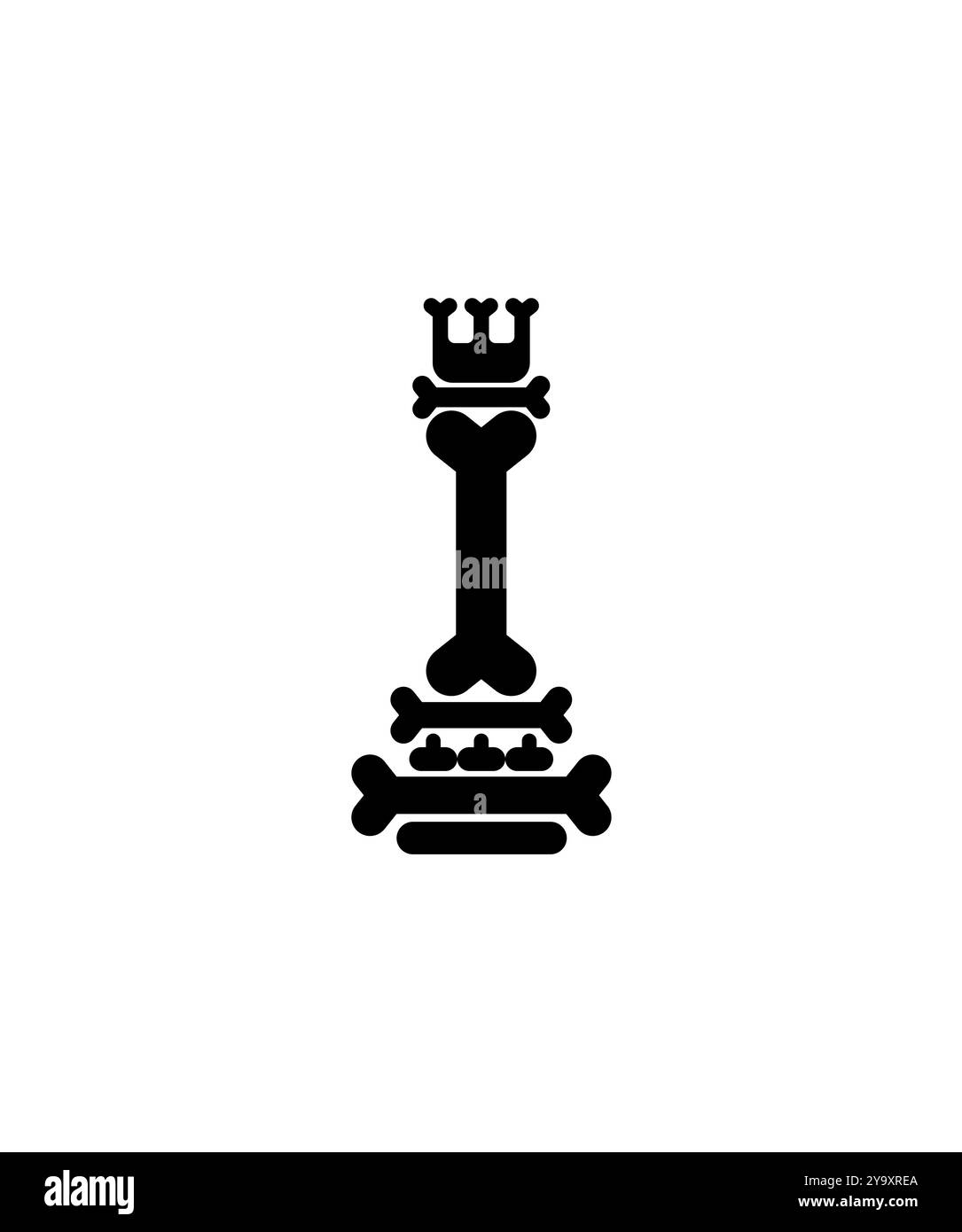 chess rook Skeleton isolated. Deadly chess pieces bones and skulls ...