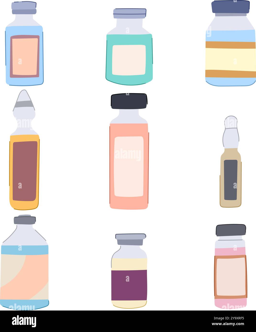 vaccine vial set cartoon vector illustration Stock Vector Image & Art ...