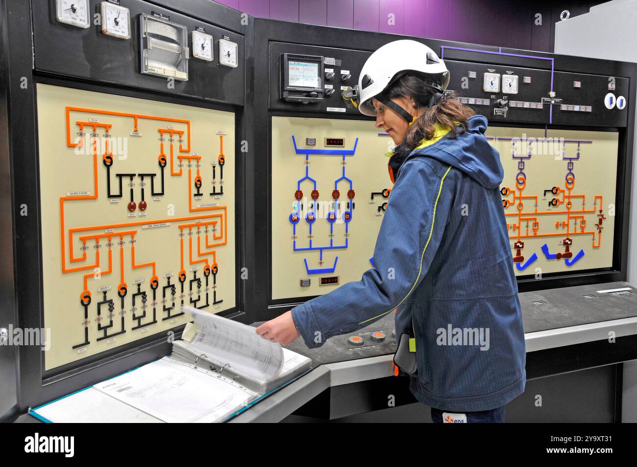 France, Aveyron, Montezic Dam, engine room of the pumped storage energy ...