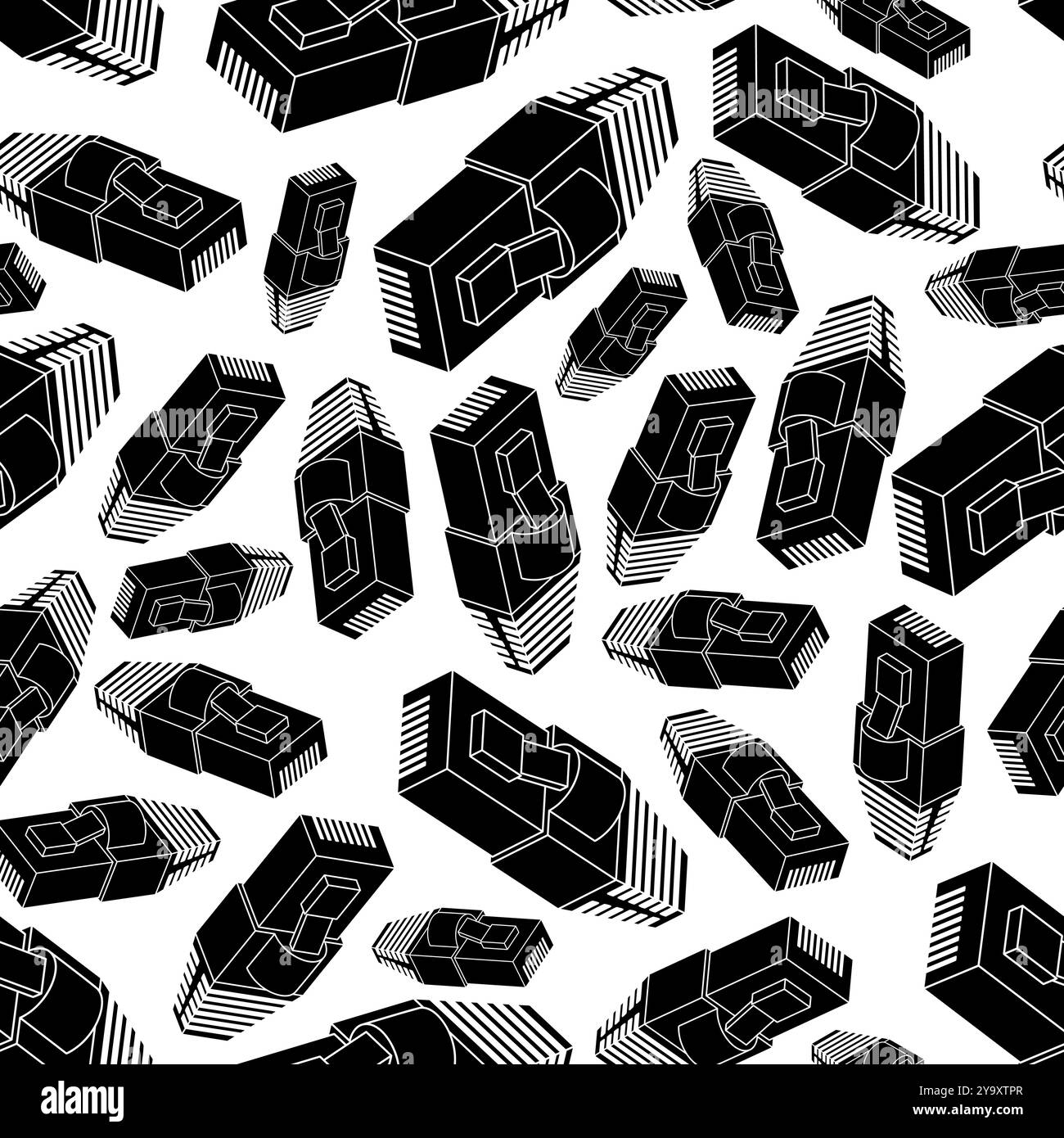 RJ45 connector pattern seamless. Connector for internet cable ...