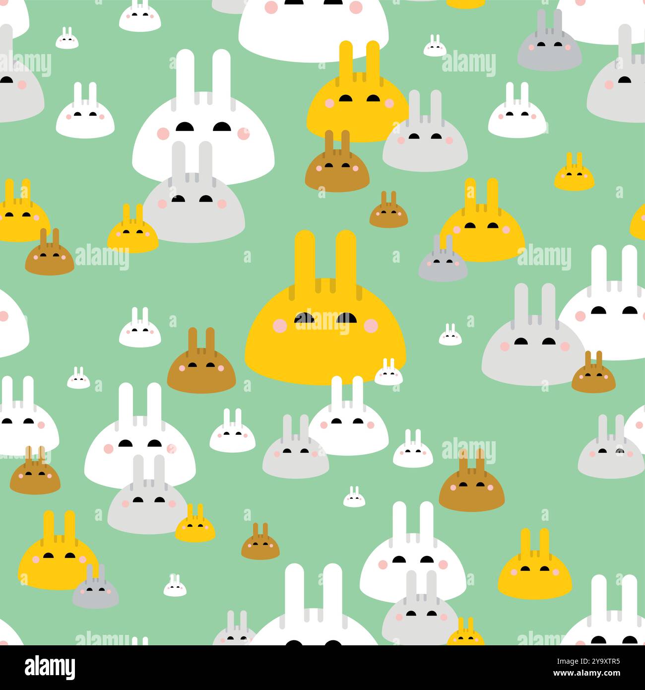 Bunny drop with ears pattern seamless. Funny creatures background. Cute ...