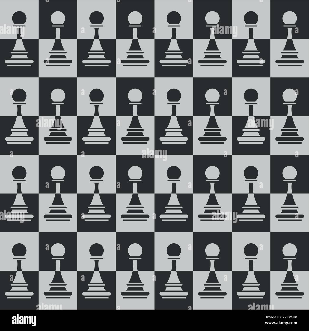 Chess pattern seamless. Chess pieces background. Pawn and rook chess ...