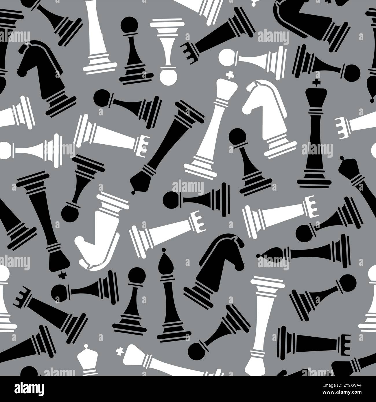 Chess pattern seamless. Chess pieces background. Pawn and rook chess ...
