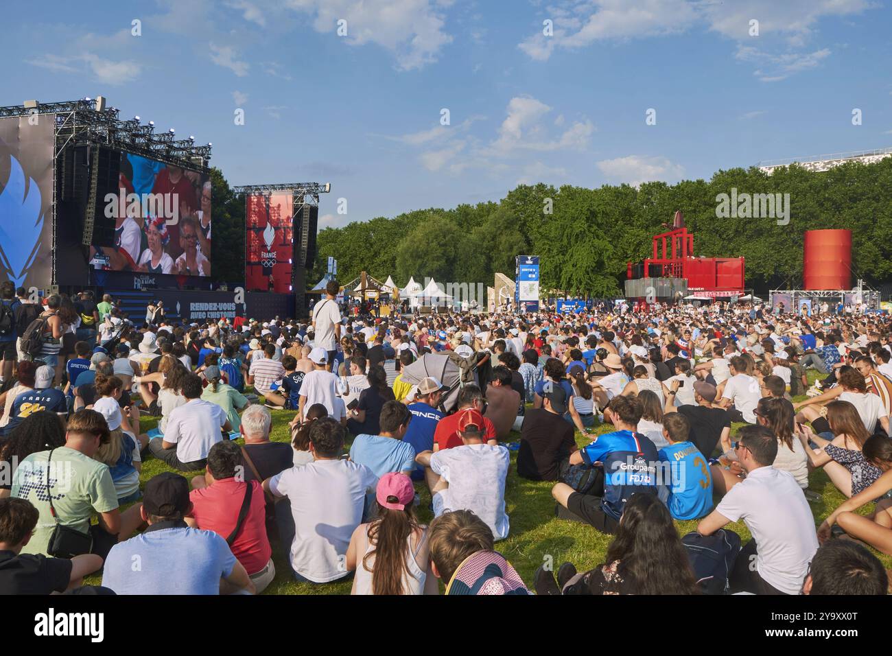 France, Paris, Parc de la Villette, Club France, Parc des Nations, fan ...