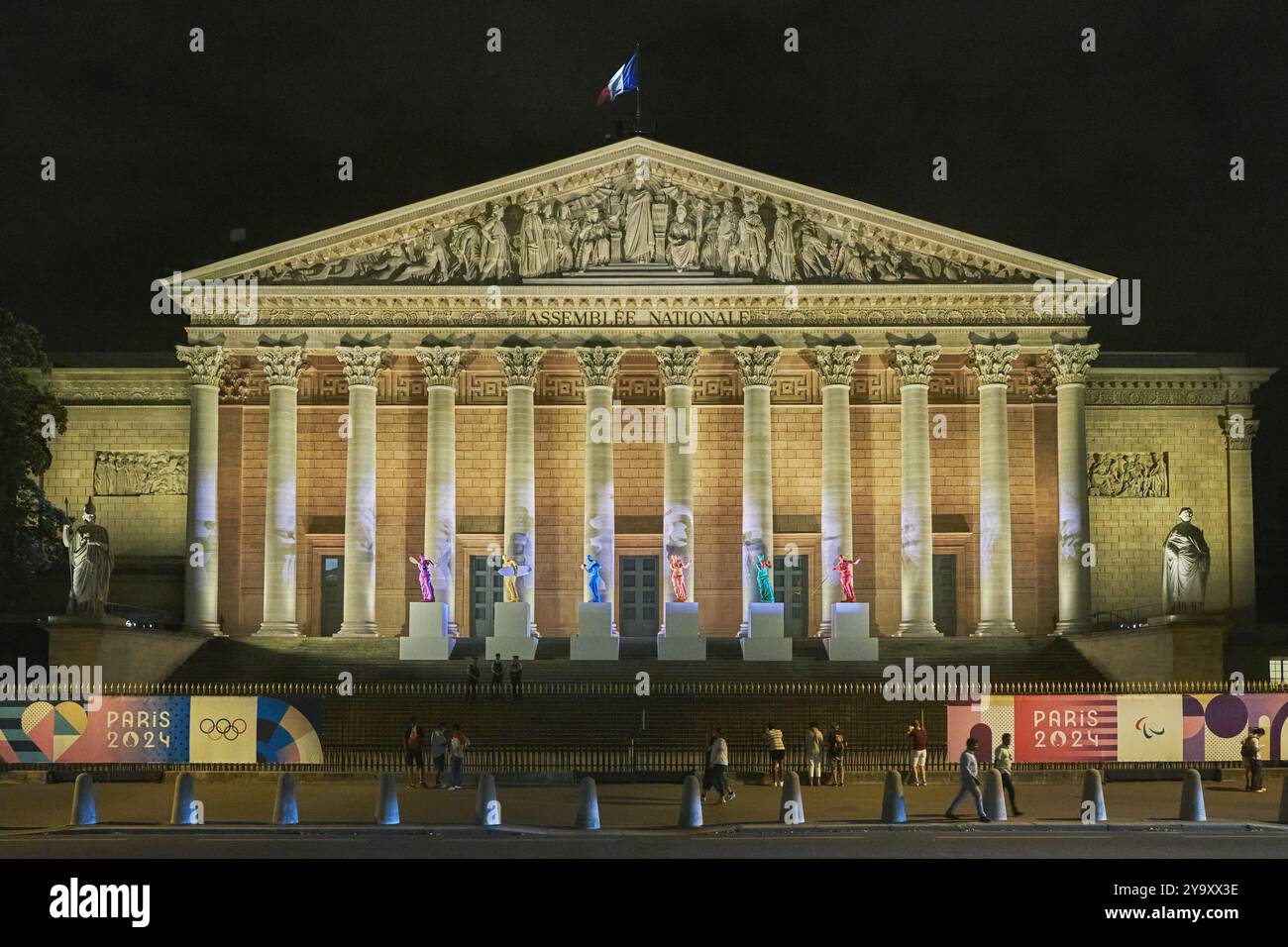 France, Paris, area listed as World Heritage by UNESCO, Palais Bourbon ...