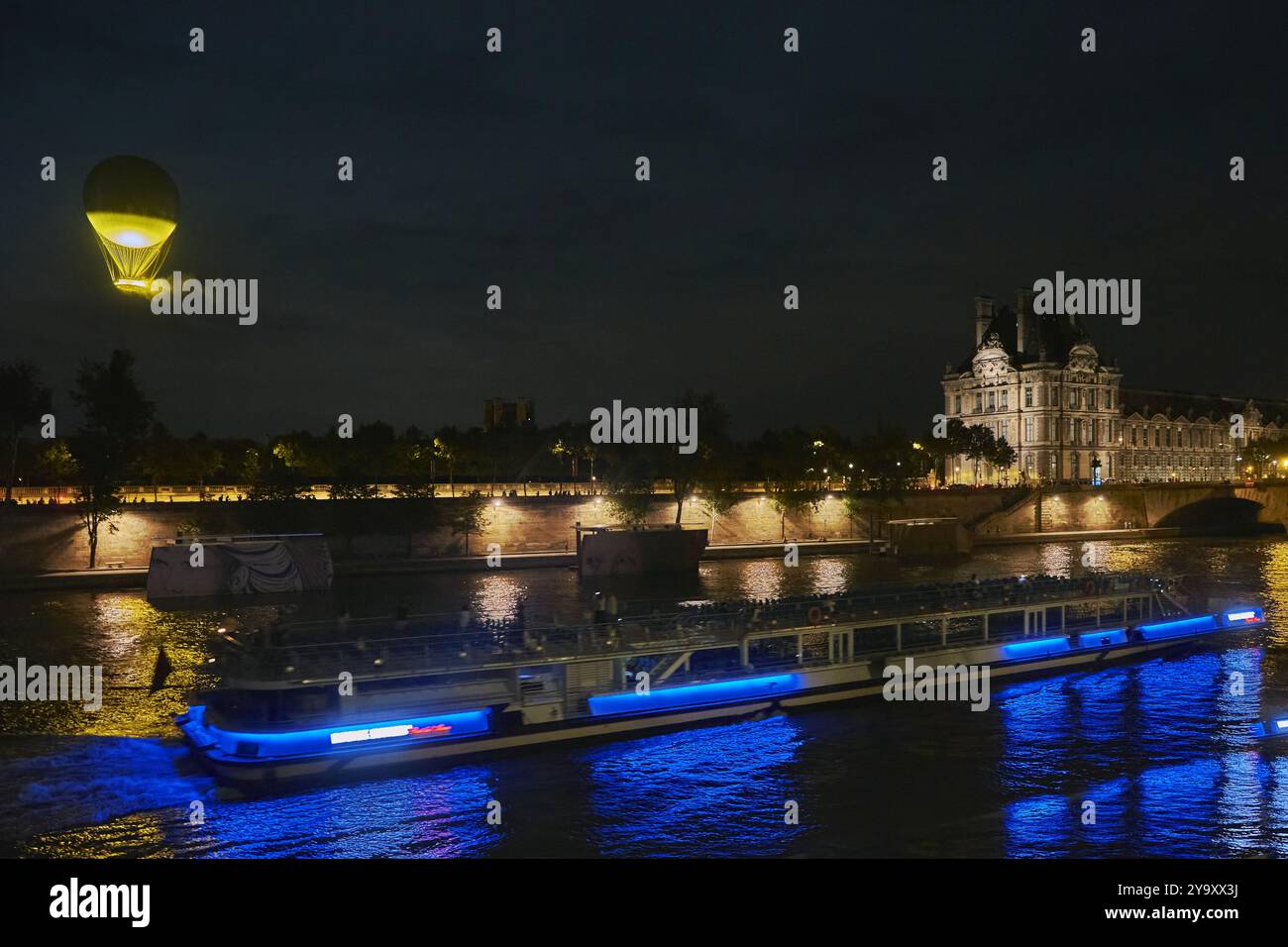 France, Paris, Tuileries Gardens, the Paris Olympic cauldron set up as ...