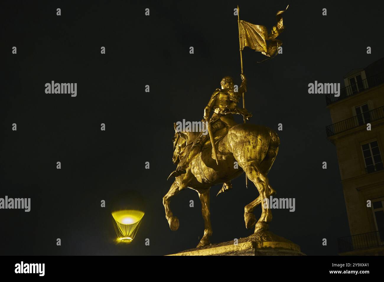 France, Paris, Place des Pyramides, Equestrian statue of Joan of Arc ...