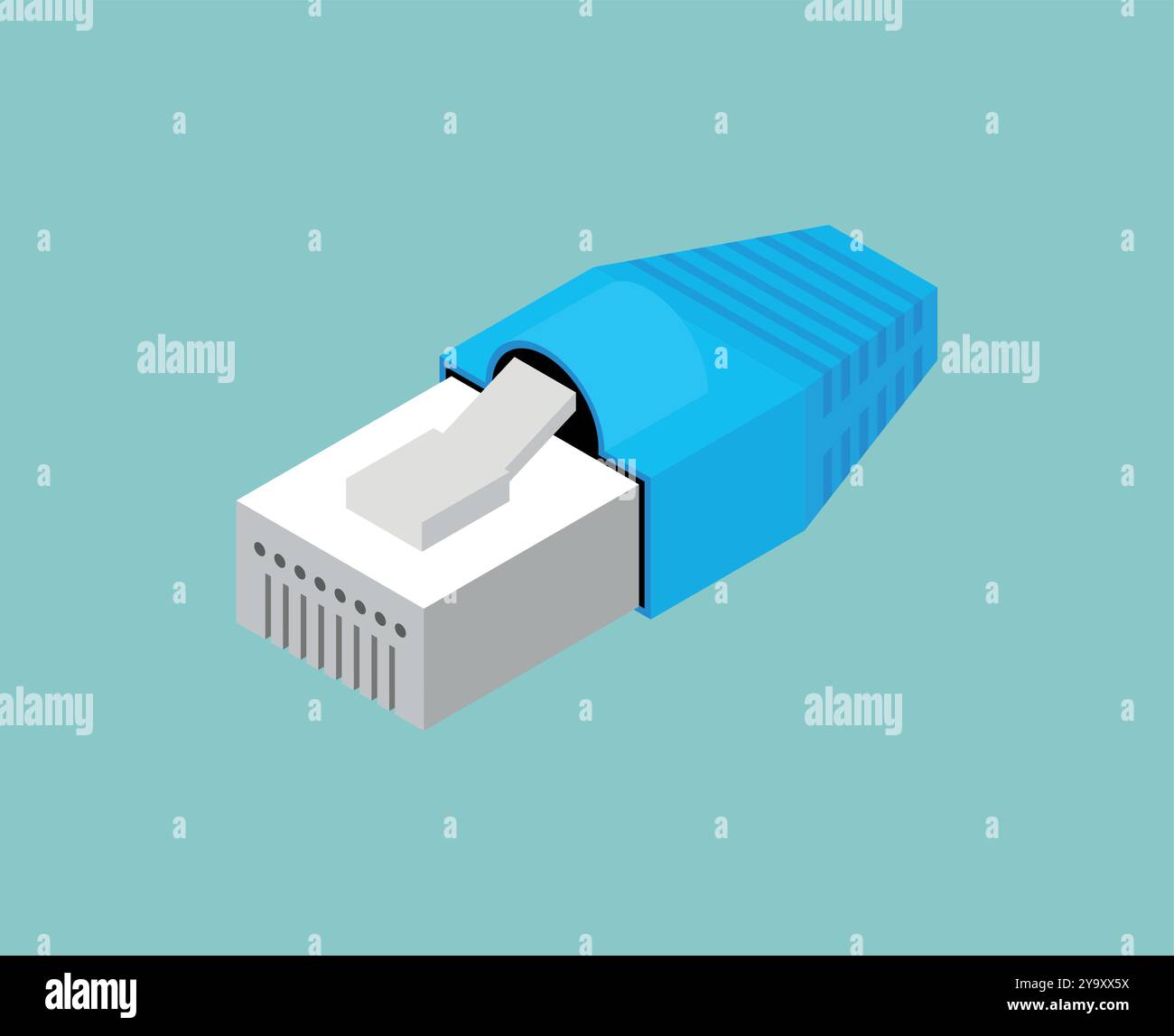 RJ45 connector isolated. Connector for internet cable. Patch Cord Stock ...
