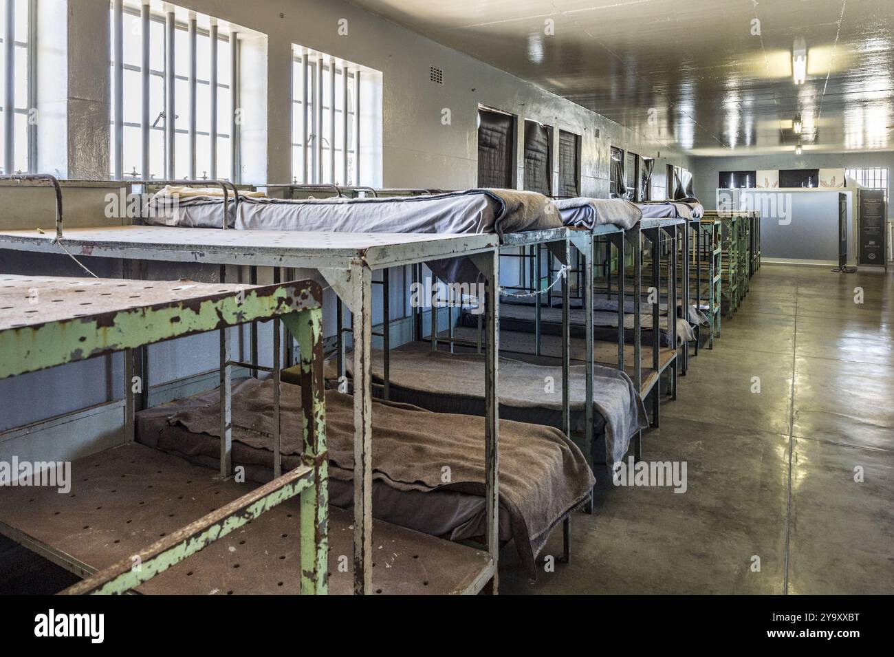 South Africa, Western Cape, Cape Town, dormitory of the penitentiary center on Robben Island ...