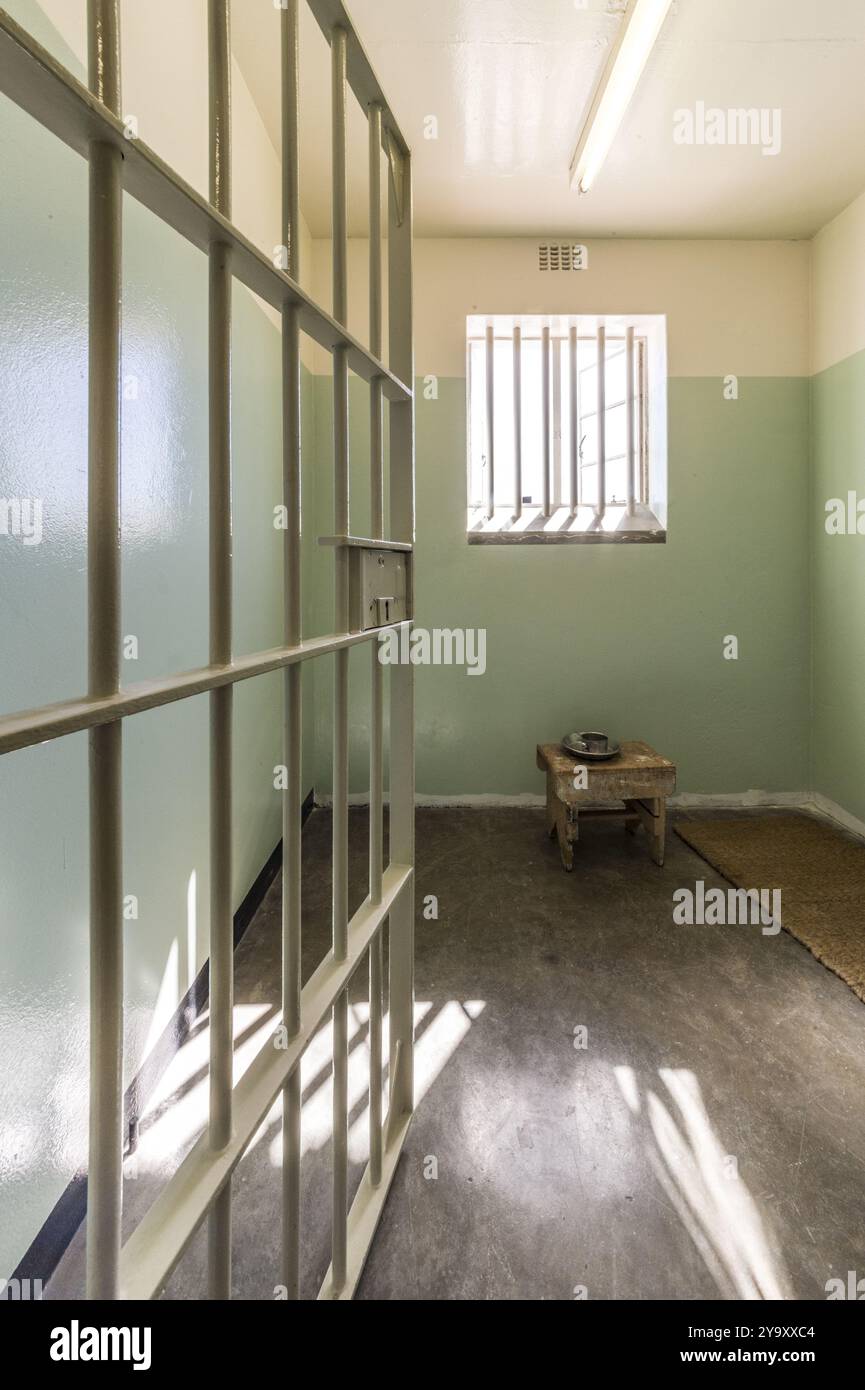 South Africa, Western Cape, Cape Town, Nelson MANDELA's cell at Robben ...