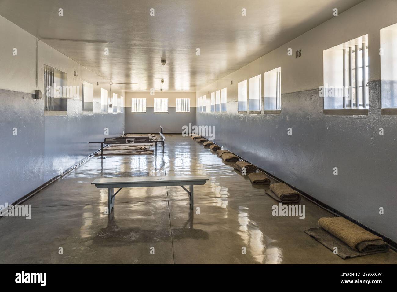 South Africa, Western Cape, Cape Town, dormitory of the penitentiary center on Robben Island ...