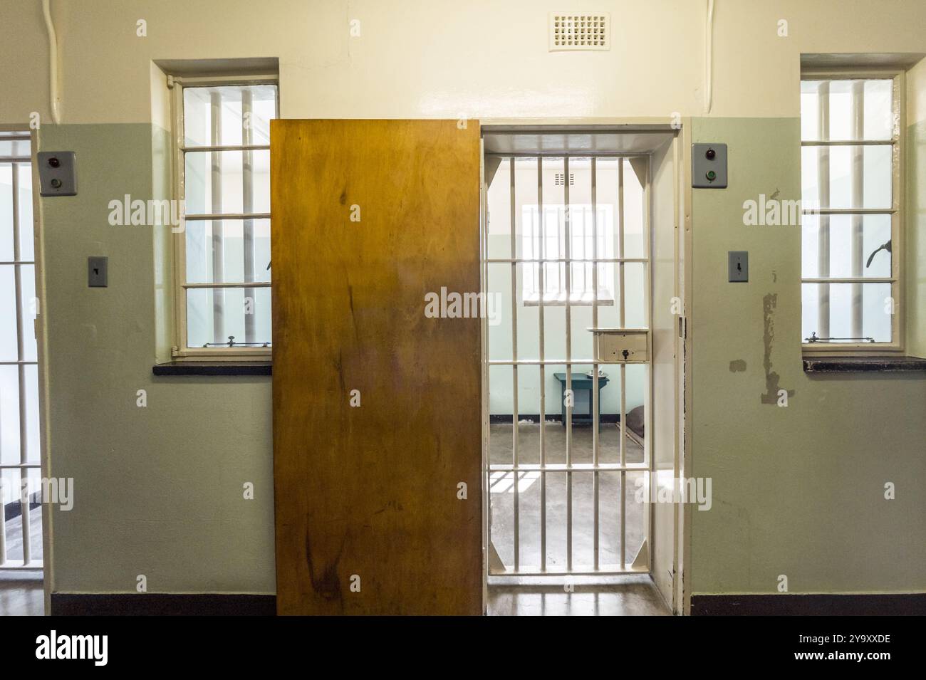 South Africa, Western Cape, Cape Town, Nelson MANDELA's cell at Robben ...