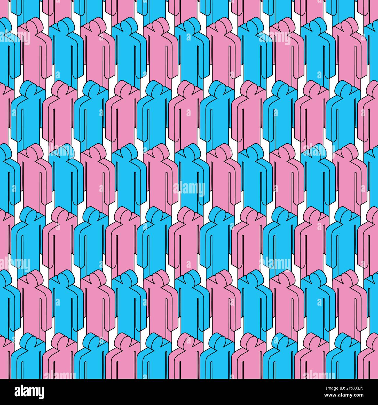 Paper People pattern seamless. Cut out people background. Concept ...