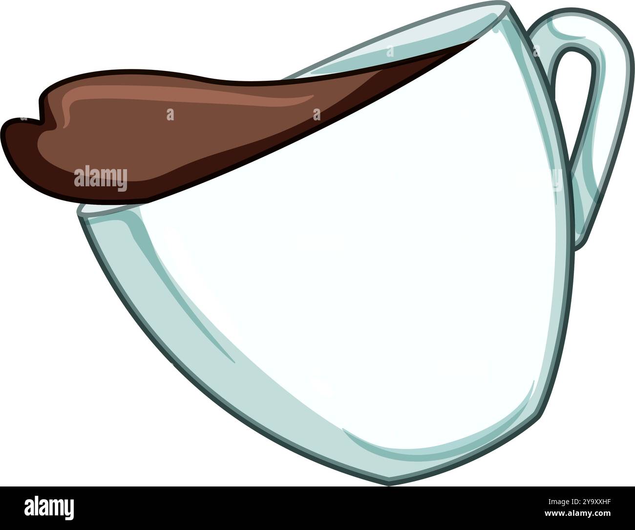 espresso coffee cup splash cartoon vector illustration Stock Vector ...