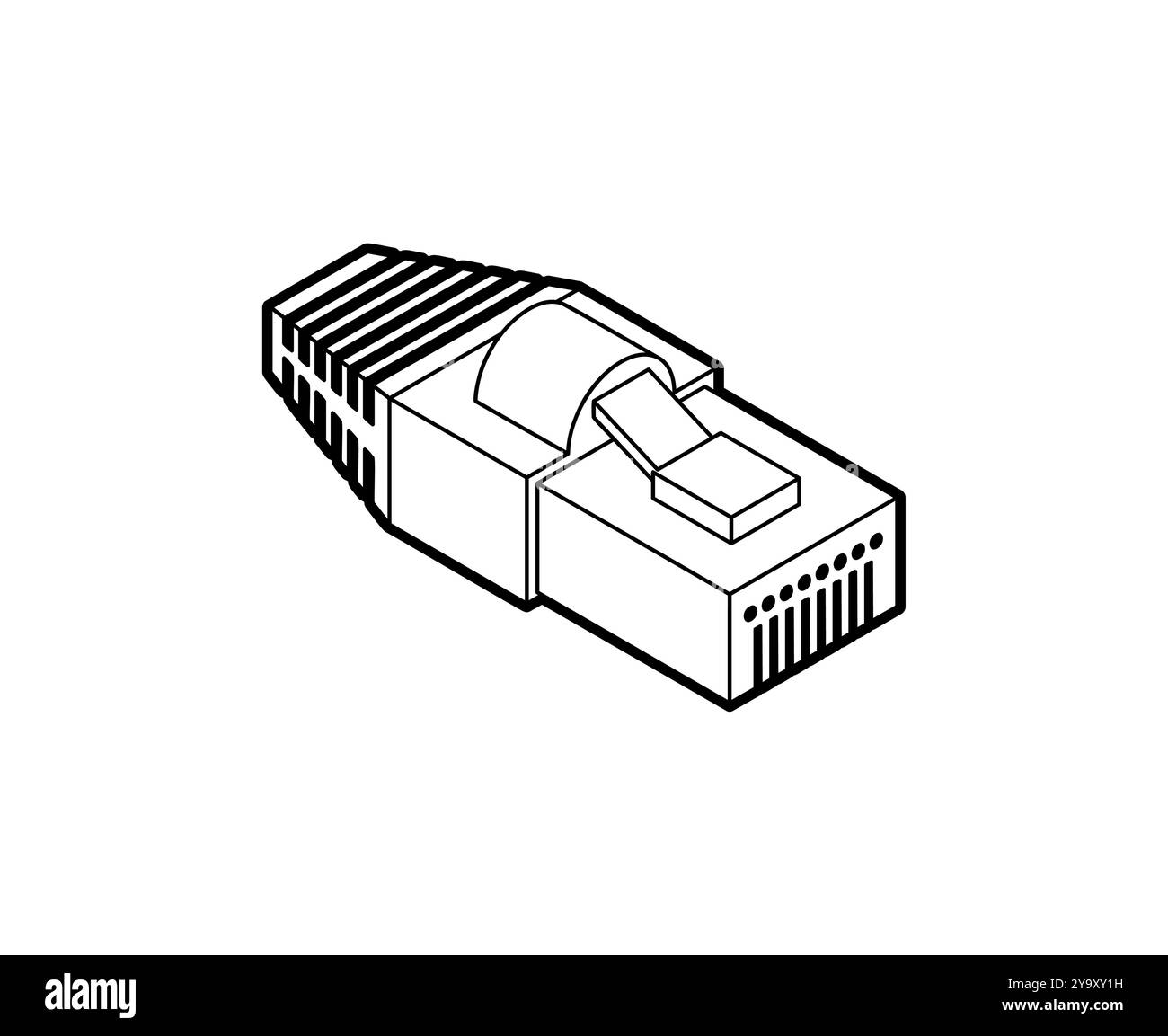 RJ45 connector isolated. Connector for internet cable. Patch Cord Stock ...