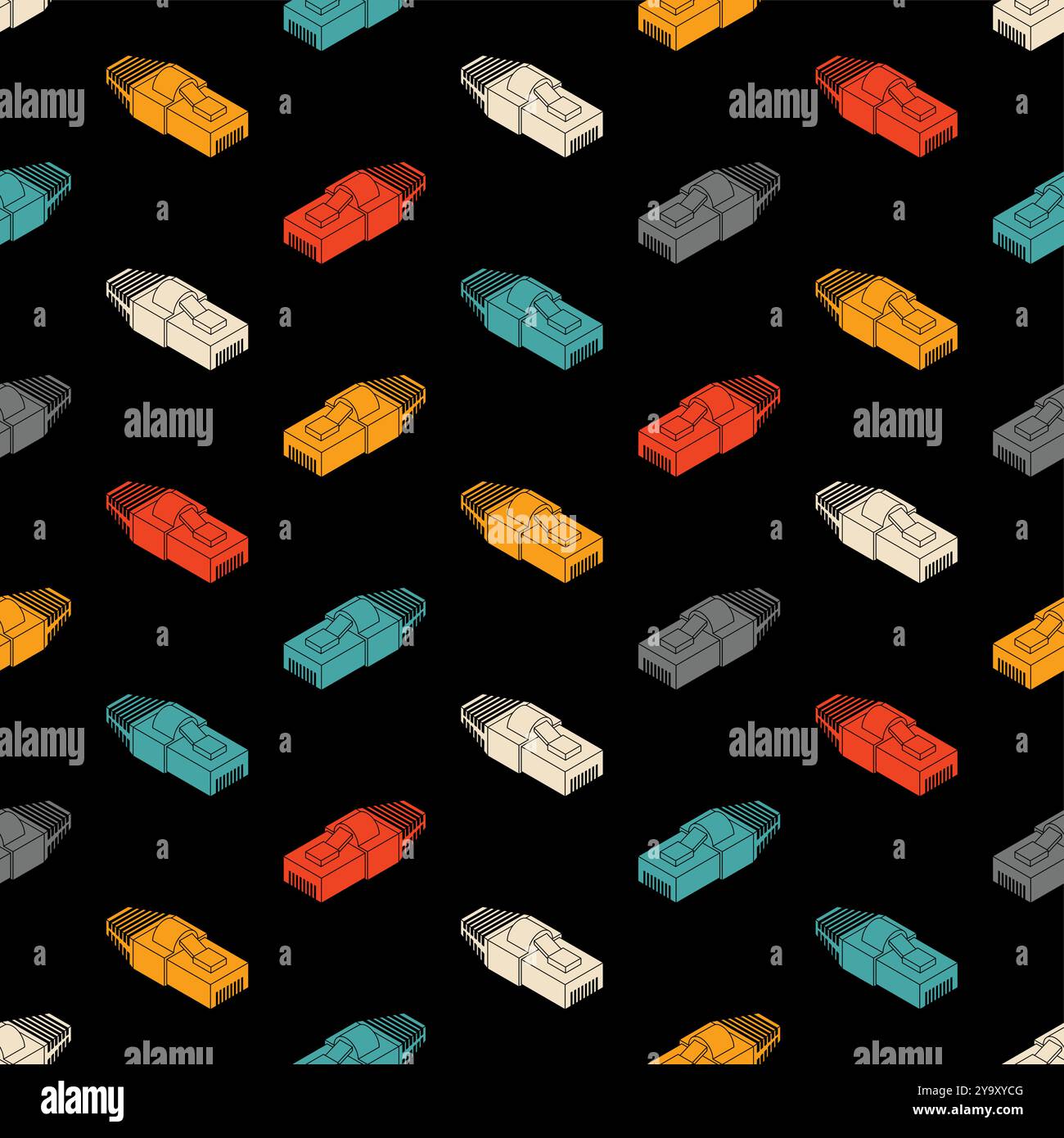 RJ45 connector pattern seamless. Connector for internet cable ...