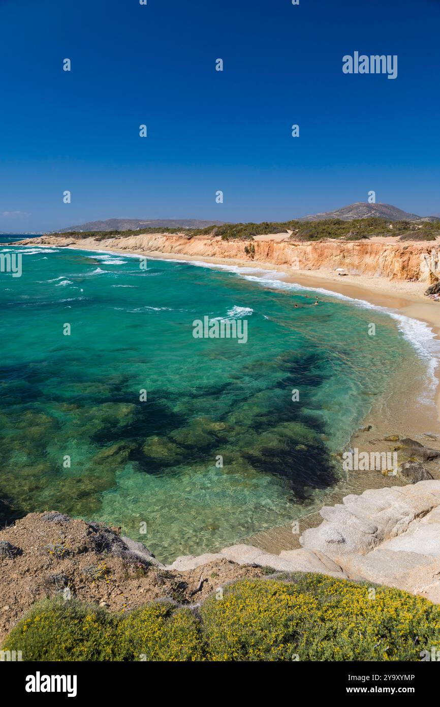 Greece, Cyclades, Naxos Island, natural reserve of Aliko, Hawaii Beach ...