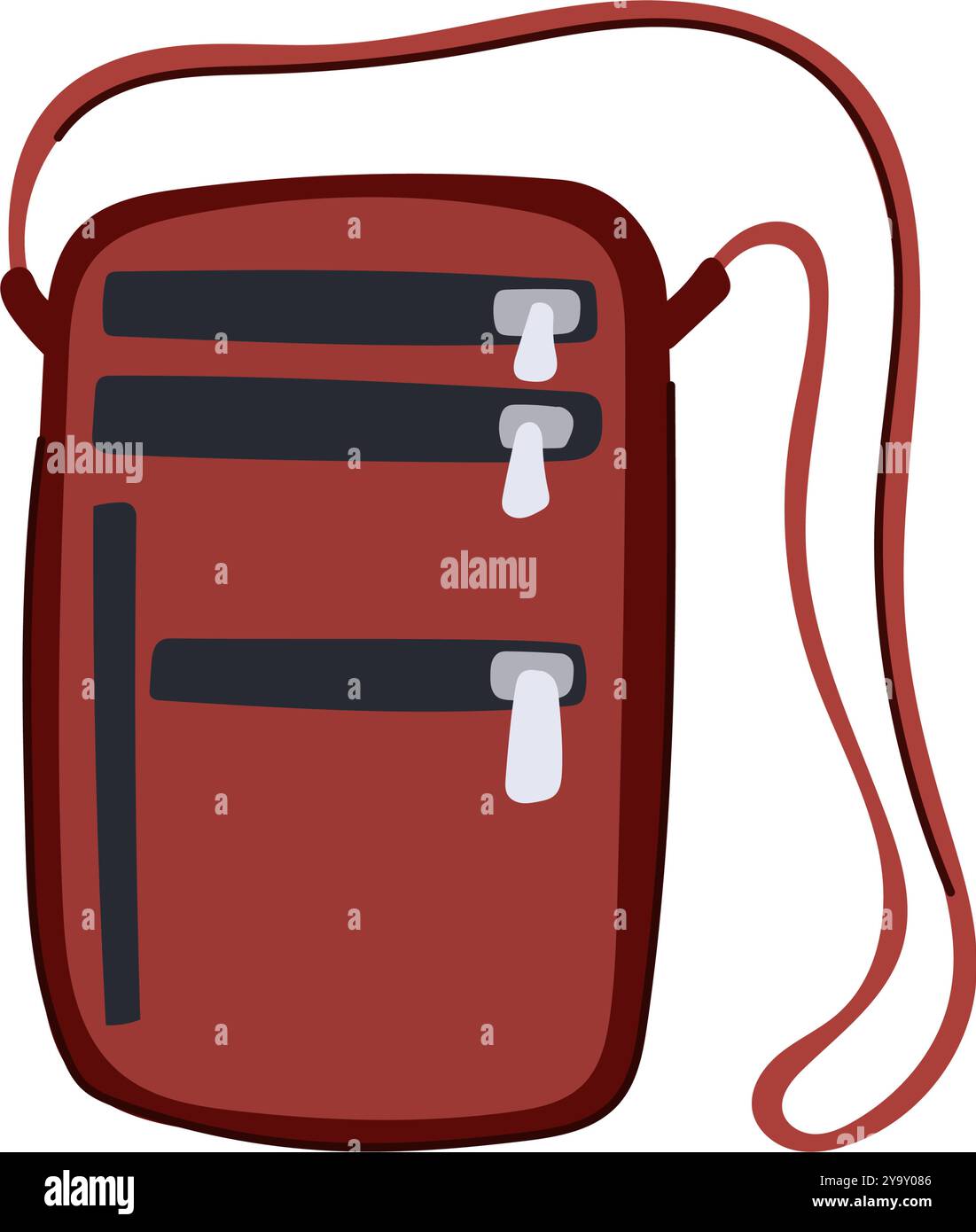 lightweight travel neck pouch cartoon vector illustration Stock Vector ...