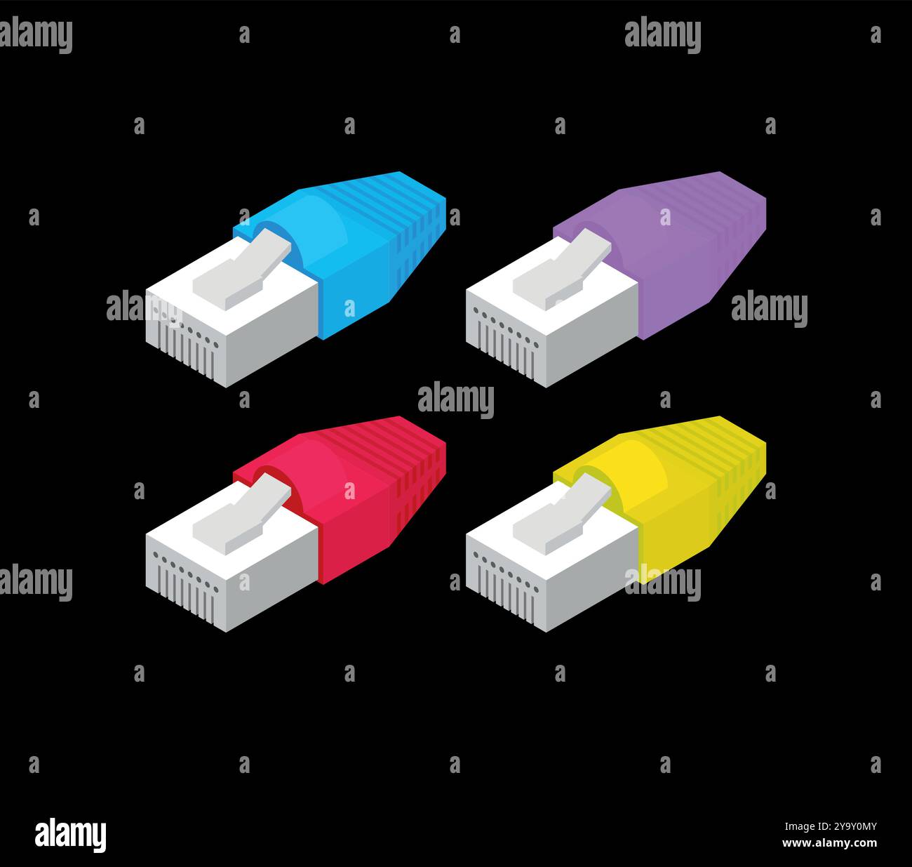 Rj45 Connector Set Connector For Internet Cable Patch Cord Stock Vector Image And Art Alamy