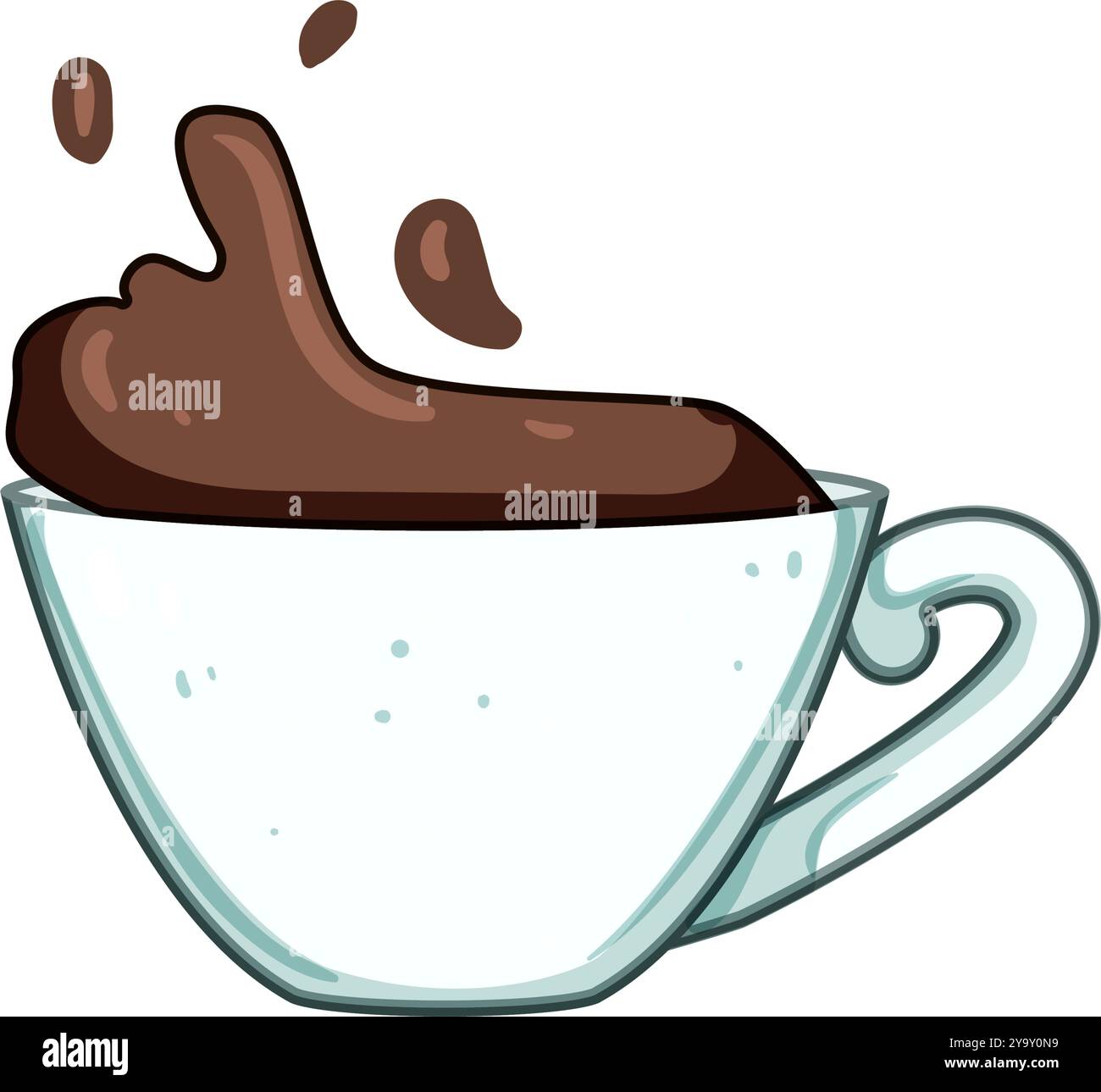 spill coffee cup splash cartoon vector illustration Stock Vector Image ...