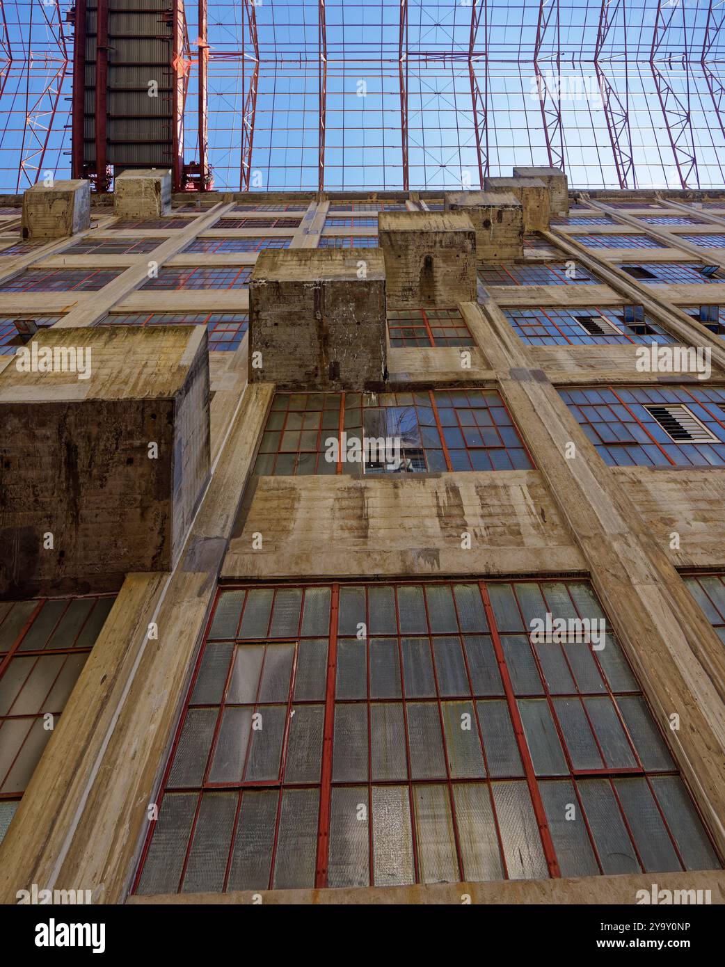 The overhead crane (at top) hoisted cargo to and from loading docks on ...