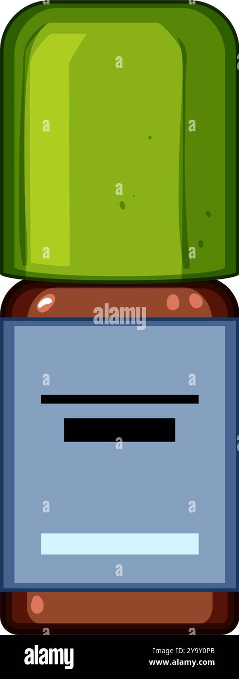 blend essential oil bottle cartoon vector illustration Stock Vector ...