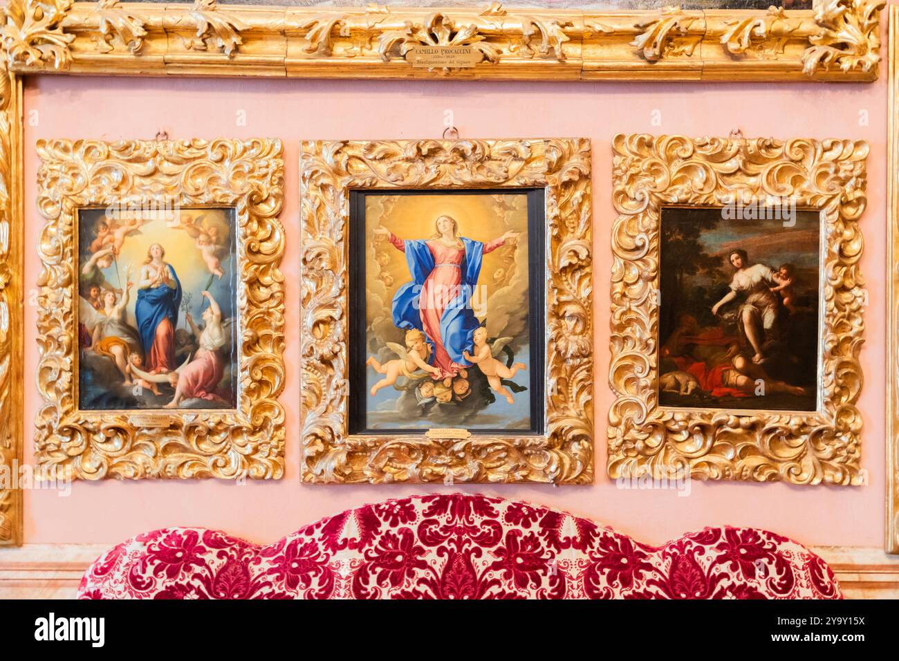 Isola Bella, Italy - 1 August 2023: Borromeo's villa interior with ...