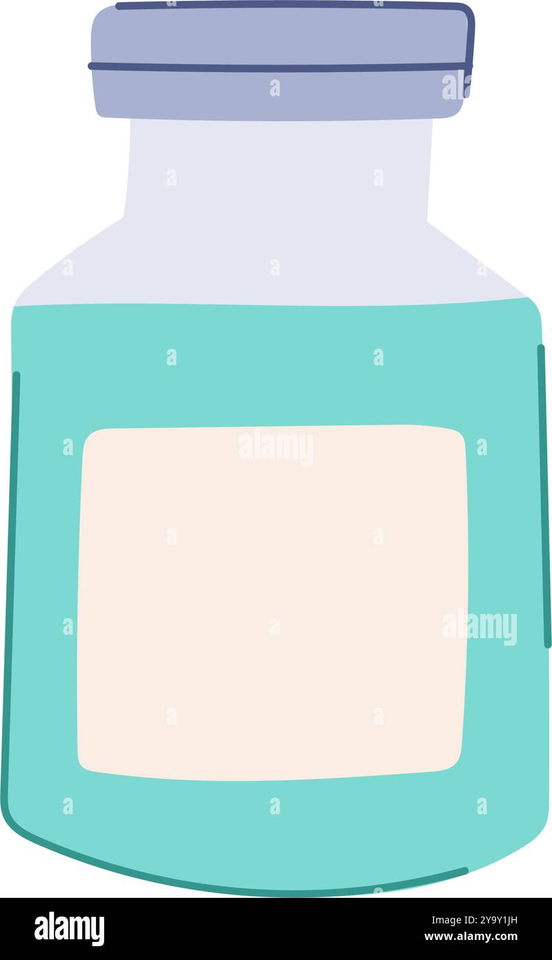 immunization vaccine vial cartoon vector illustration Stock Vector ...