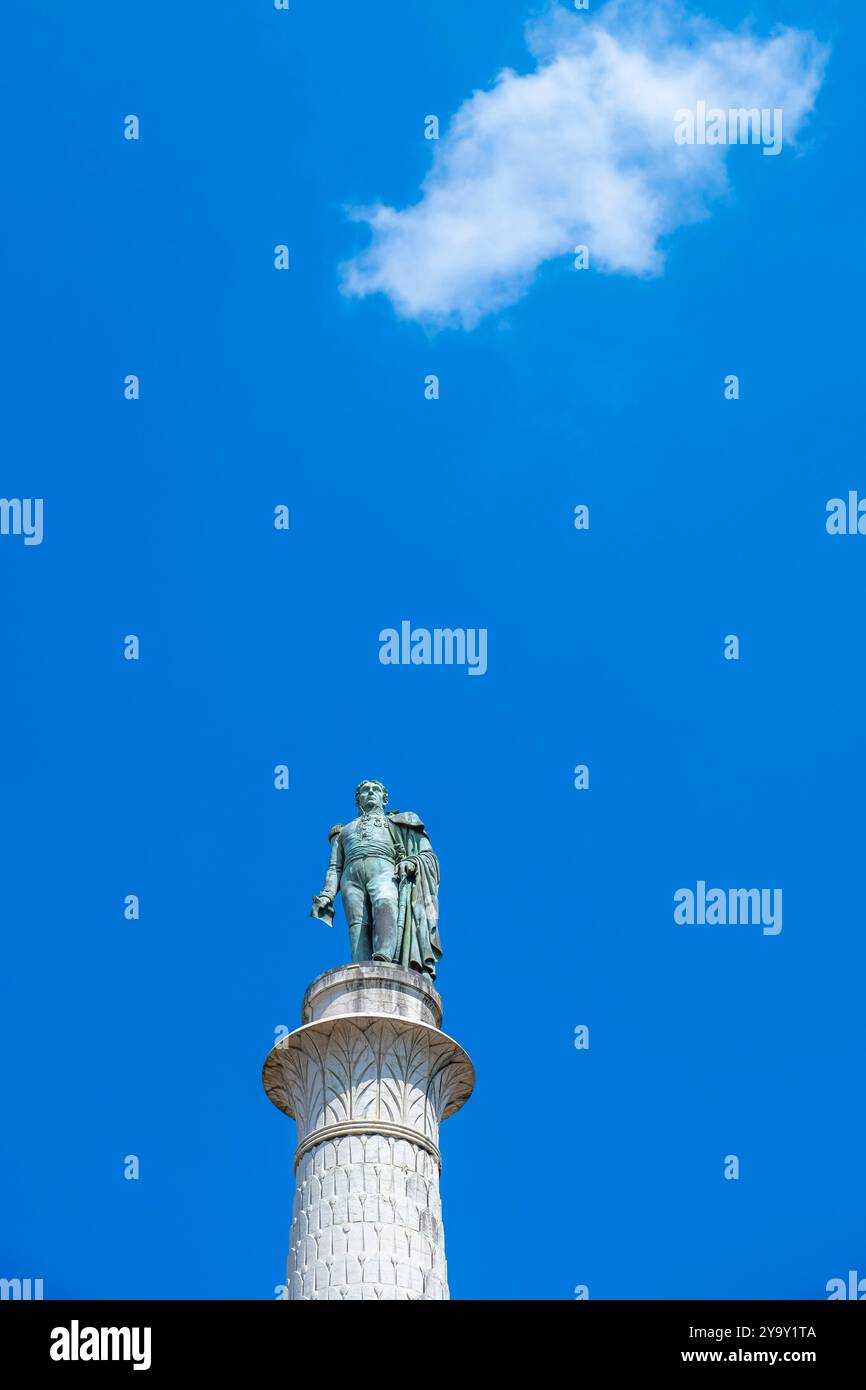 France, Savoie, Chambery, the old town, Boigne column above the ...